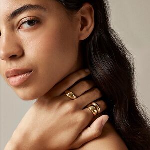 J. Crew | Jewelry | New J Crew Sculptural Ring Set Size 8 In Gold ...